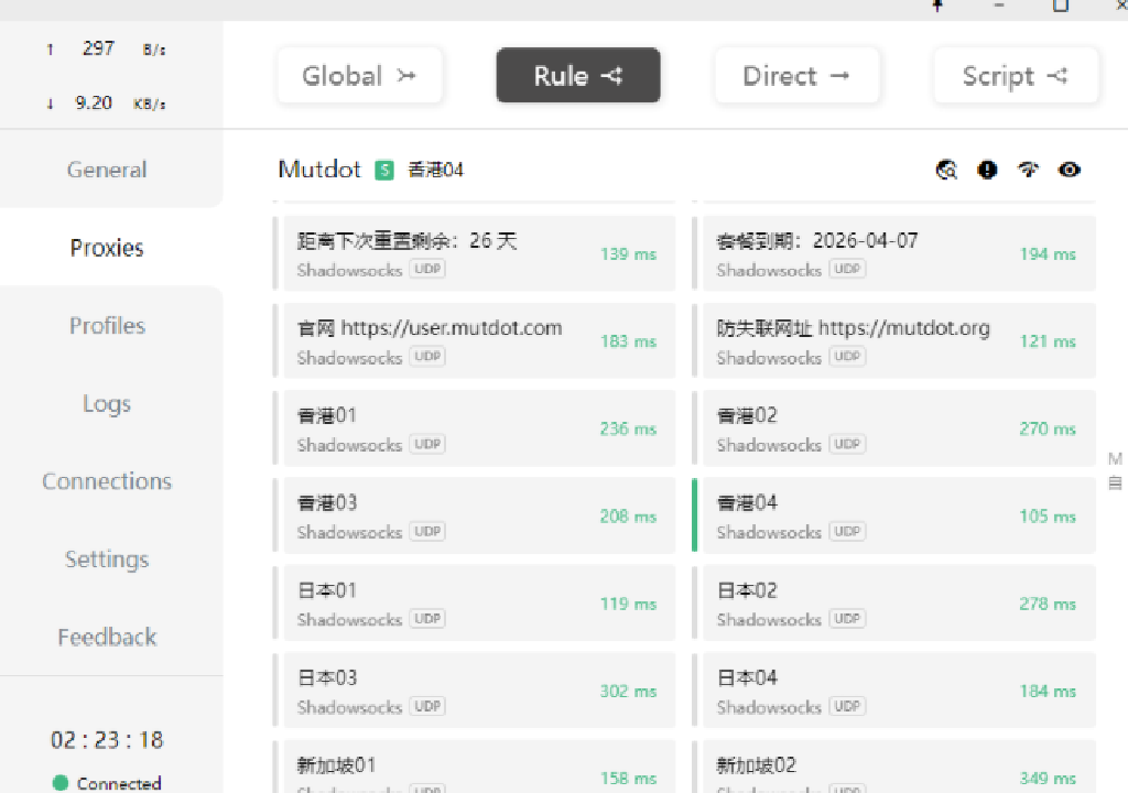 为什么clash的延迟比shadowrocket小火箭高很多